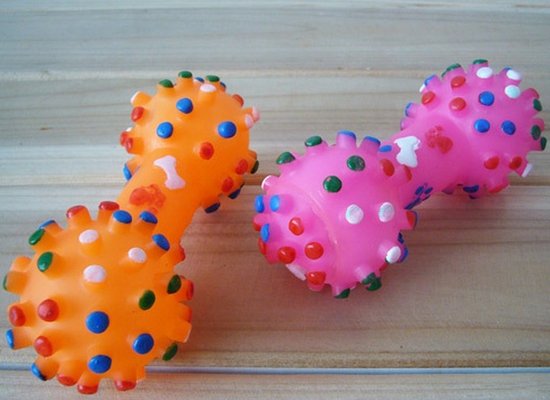 MITOY Funny dumbbell-shaped pet sounding toy cool dog toy bone silicone material