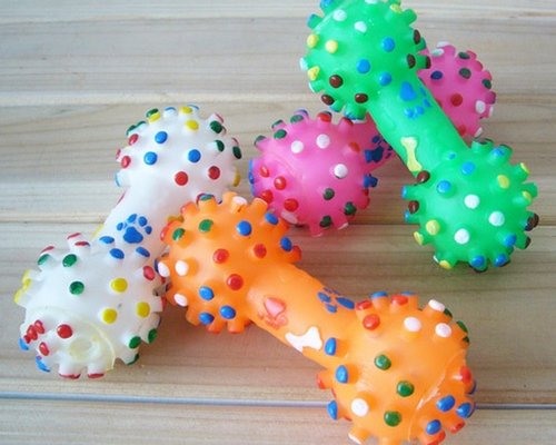 MITOY Funny dumbbell-shaped pet sounding toy cool dog toy bone silicone material