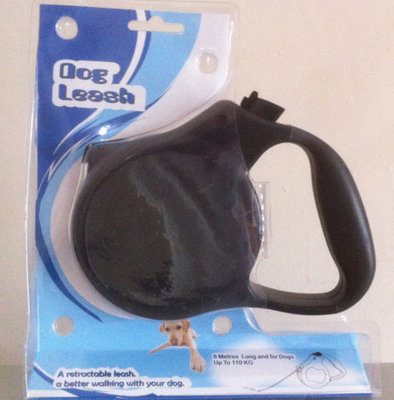 Pet black leash / 8 Metre rope retractable leashes for large dogs XS M L