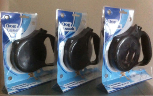 Pet black leash / 8 Metre rope retractable leashes for large dogs XS M L
