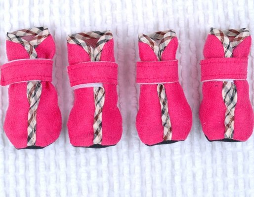 Autumn / Winter lovely PET sport Dog Shoes with Light Woven Pattern PU Leather