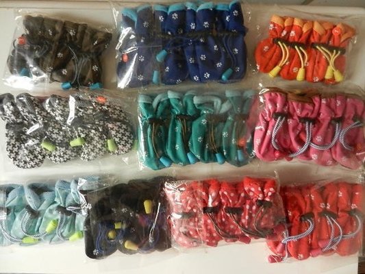 Slip Waterproof PET Dog Shoes for big small dogs with soft suede