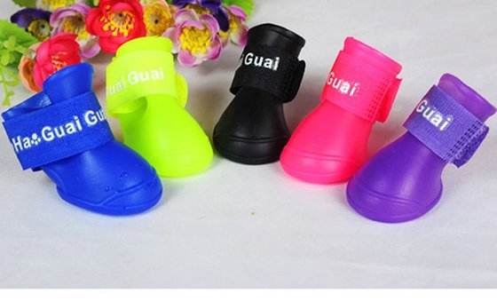 PU Waterproof non slip Pet Rain Shoes , Handsome Dog Shoes
