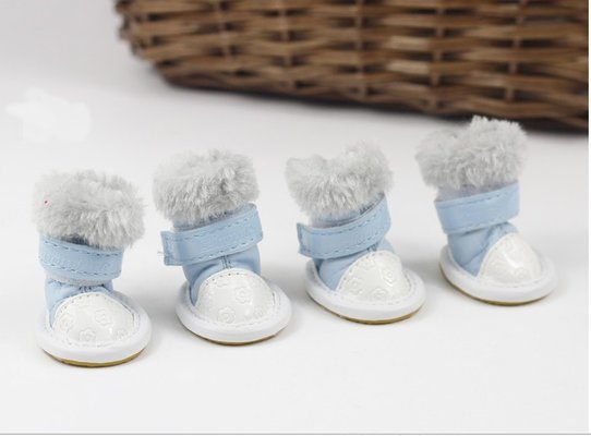 Party anti slip S , M , XL pet dog shoes winter With chamois