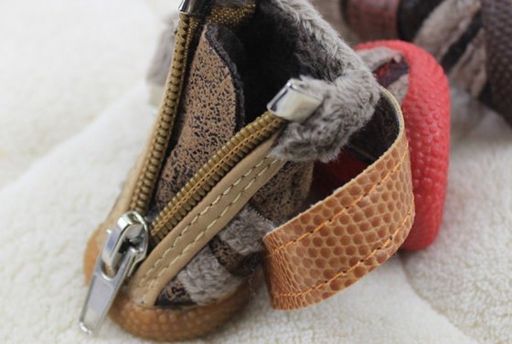 PU leather small Winter Pet Dog Shoes , Cool Outdoor running shoes