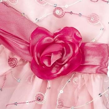Elegance Rosette Pet Dress Small Breed Dog Clothes Pink for terrier