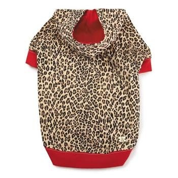 M. Isaac Mizrahi Leopard Dog Pullover / hoodie cotton for Small Breed Dog Yorkshire Terriers