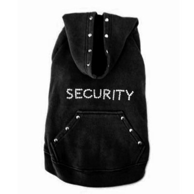 Black Security Custom Dog Hoodies