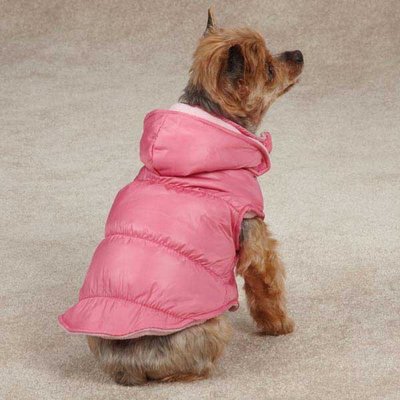 Zack & Zoey Snow Lodge Dog Vest Pink / Custom Dog Hoodies for winter apparel