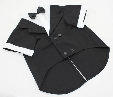White TUXEDO big dog wedding / party suit bridegroom wear pets formal clothes