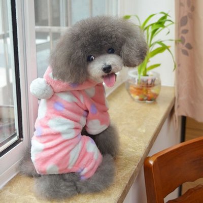 Colorful Medium Dog Hooded Sweatshirts with Printed Logo / Pet Clothes