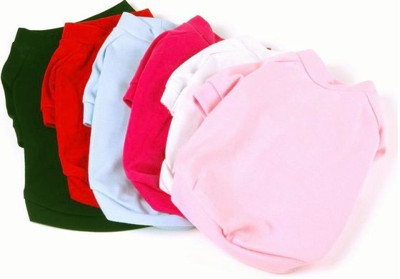 Personalized Dog Clothes 8" XXS Cotton T-Shirts White Color Pet Apparel