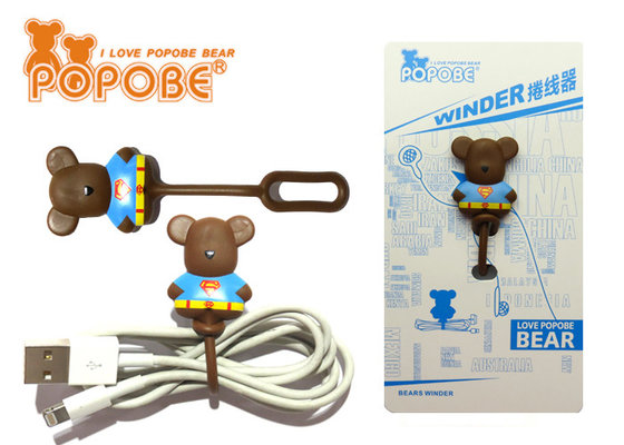 Cartoon 2 Inch Soft PVC Earphone Cable Winder for Promotional Gift
