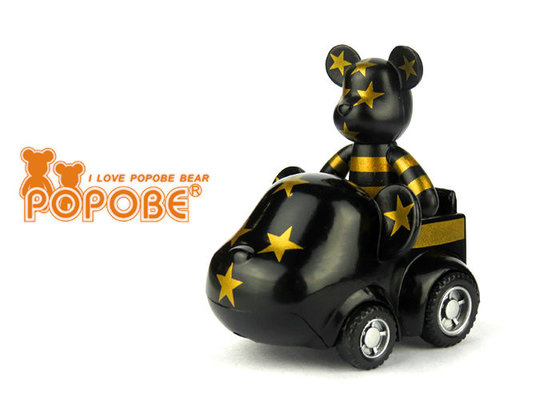 Wheels Rotatable 2'' PVC POPOBE Bear Toy Car For Table Decor