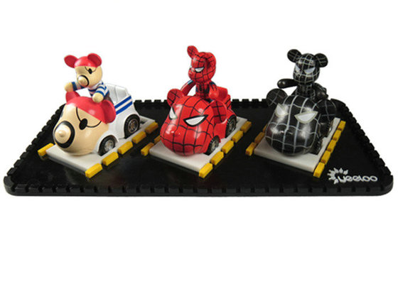 Wheels Rotatable 2'' PVC POPOBE Bear Toy Car For Table Decor