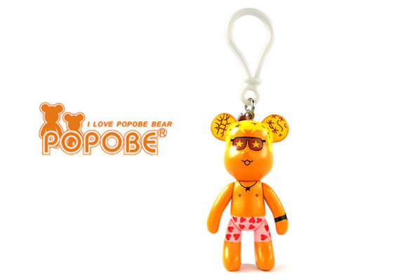 Cute Summer Holiday Gift Vinyl POPOBE Bear Keychain OF Yellow S10