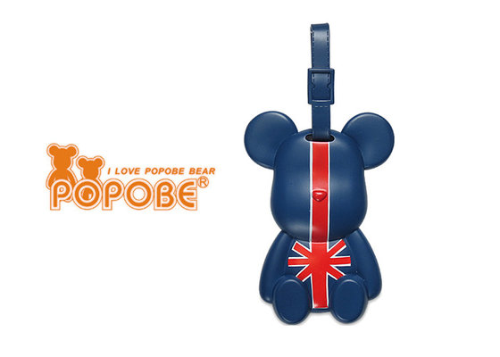 PVC POPOBE Bear Promotion Gift Luggage Tags , PVC 3D Travel Luggage Tags