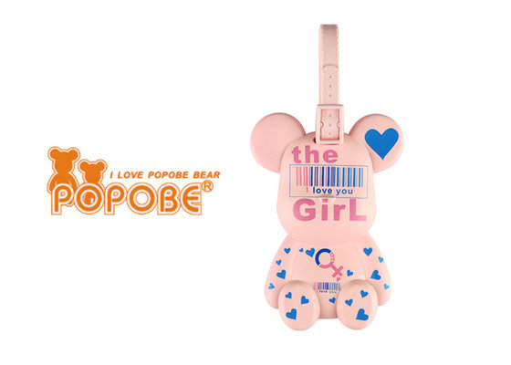 POPOBE Bear Cute Pink Valentine's day Gift Luggage Tags for Girls