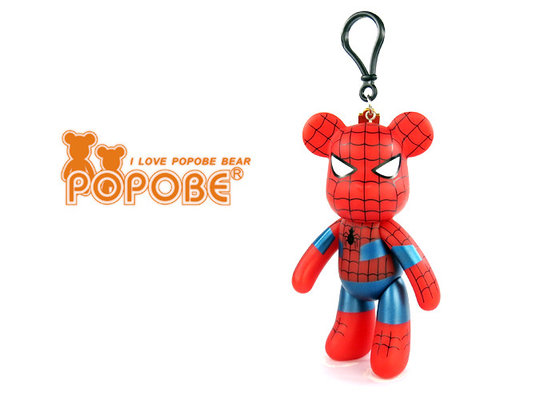 Spider Man POPOBE Bear Plastic Buckle Customised Key Chains for Christmas Gifts