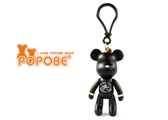 Fashionable Bag Accessories 3" Vinyl POPOBE Bear Keychain For Young People