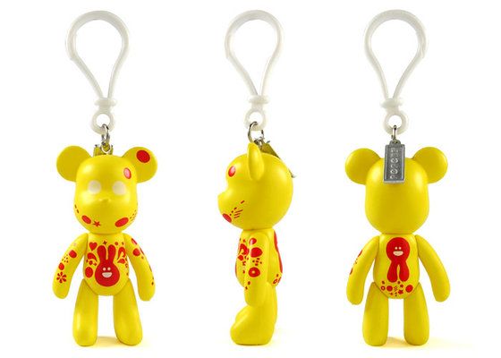 Rotatable Head Small Plastic POPOBE Bear Keychain for Mobile Phone Accessories 3" / 8.2cm