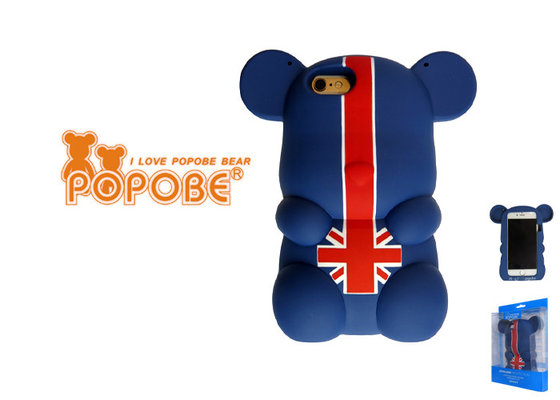 Blue UK Flag Custom Cellphone Cases , Fashion Bear Plastic Phone Cover