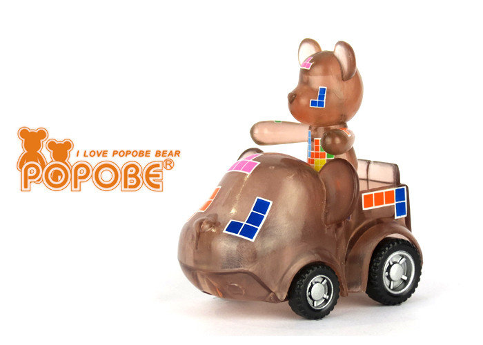 Rubik's Cube Design Translucence PVC POPOBE Bear for Home Desk Decor