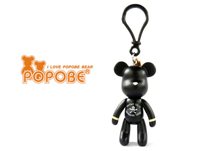 Fashionable Bag Accessories 3" Vinyl POPOBE Bear Keychain For Young People