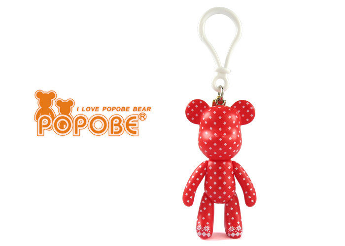 Lovely 3'' POPOBE Plastic Bear Key Chain for Valentine's Day Gift