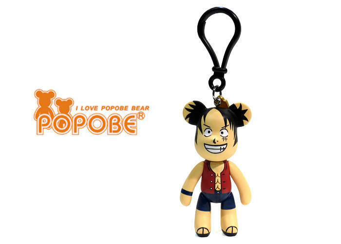 3'' Luffy PVC POPOBE Bear Keychain , Eco-Friendly Holiday Gift Plastic Key Chain