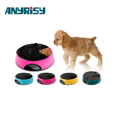 ABS Construction 6 Meals Feeding Automatic Dog Feeder With  8 Seconds Record