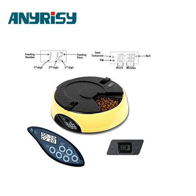 ABS Construction 6 Meals Feeding Automatic Dog Feeder With  8 Seconds Record