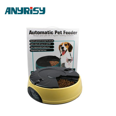 6 Meals Smart Dog Bowls Battery Supply Multi Colors Automatic Pet Feeder