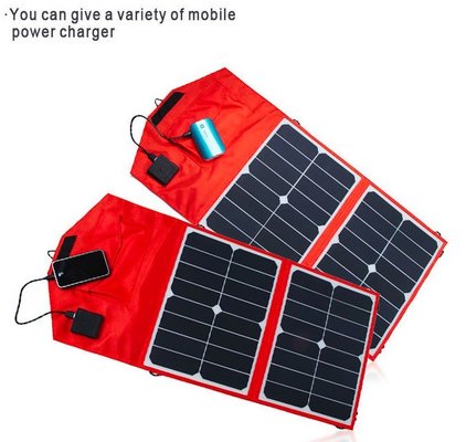 High Efficiency Foldable Solar Panel Charger USB Port  PET Laminated 26W
