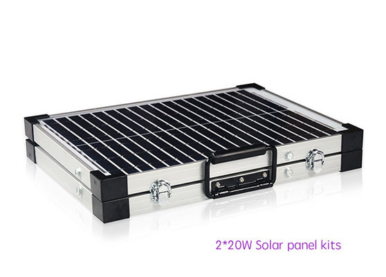 Anti Aging Folding Waterproof Solar Panel Kits High Power Stability  2 X 20W