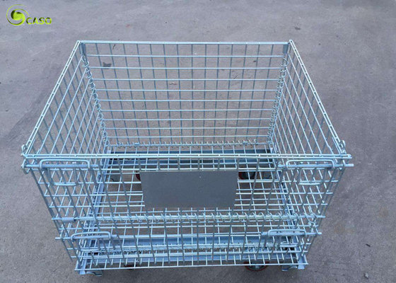 Galvanized Steel Transport Collapsible Cage Storage Shelves Wire Mesh Crate supplier
