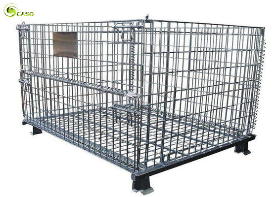 Galvanized Steel Transport Collapsible Cage Storage Shelves Wire Mesh Crate supplier