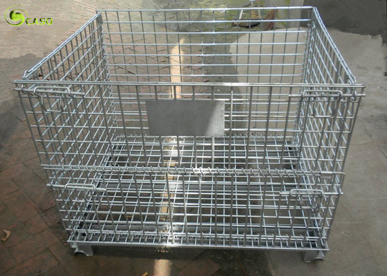 Galvanized Steel Transport Collapsible Cage Storage Shelves Wire Mesh Crate supplier