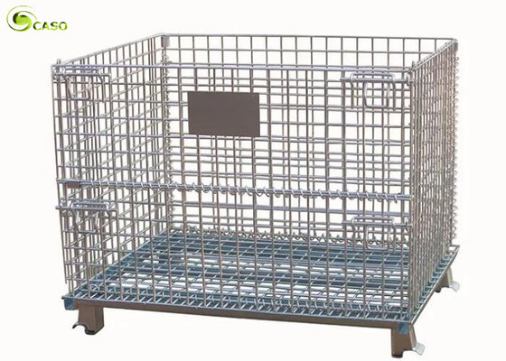 Metal Fold Galvanized Storage Turnover Cage Warehouse Racking Wire Mesh Shelves supplier
