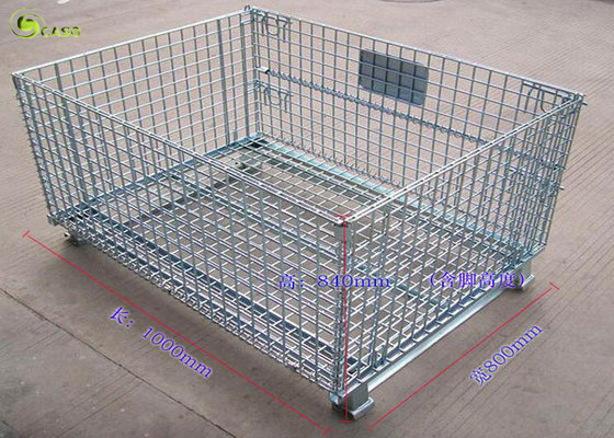 Metal Fold Galvanized Storage Turnover Cage Warehouse Racking Wire Mesh Shelves supplier