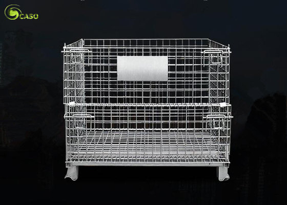 Forklift Wire Mesh Warehouse Collapsible Corner Shelves Storage Turnover Box supplier