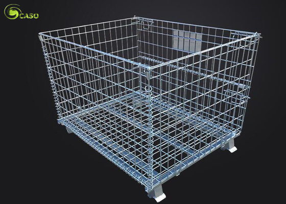 Logistics Turnover Box Collapsible Storage Shelves Wire Mesh Metal Pallet Cage supplier