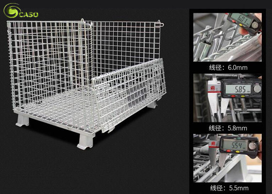 Logistics Turnover Box Collapsible Storage Shelves Wire Mesh Metal Pallet Cage supplier