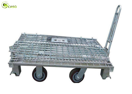 Fold Warehouse Logistics Storage Shelf Cage Galvanized Turnover Box With Wheel supplier