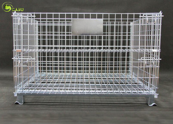 Galvanized Wire Pallet Warehouse Stacking Turnover Box , Industry Storage Shelf supplier