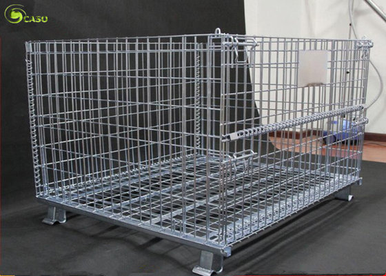 Galvanized Wire Pallet Warehouse Stacking Turnover Box , Industry Storage Shelf supplier