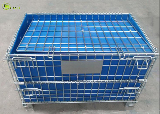 Wire Mesh Stillage Container Portable Pallet Storage Turnover Cage With Wheels supplier