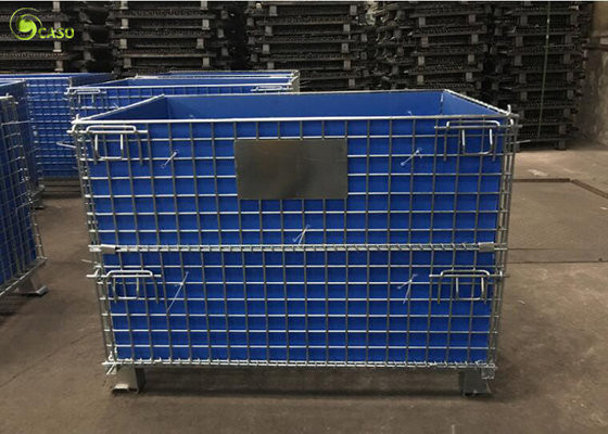 Wire Mesh Stillage Container Portable Pallet Storage Turnover Cage With Wheels supplier