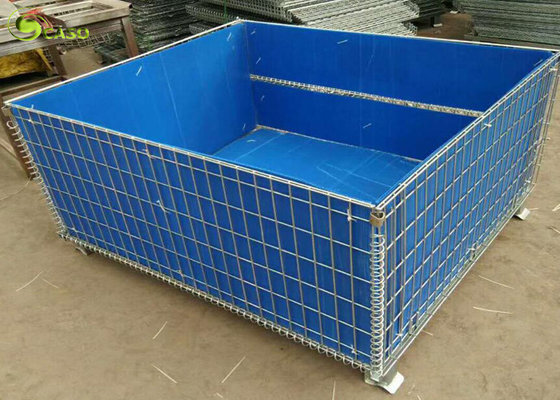 Wire Mesh Stillage Container Portable Pallet Storage Turnover Cage With Wheels supplier