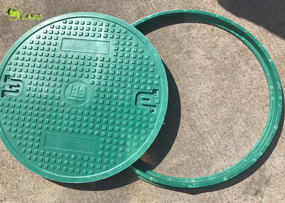 Heavy Cast Iron Manhole Cover Round Composite Well Lid Rain Grate With Frame supplier